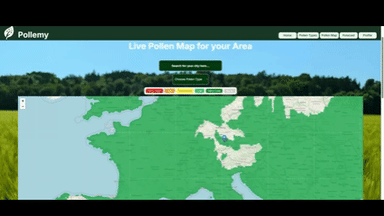 Interactive Pollen Map – Real-Time Data by City | Pollemy
