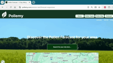 Interactive Pollen Map – Real-Time Data by City | Pollemy